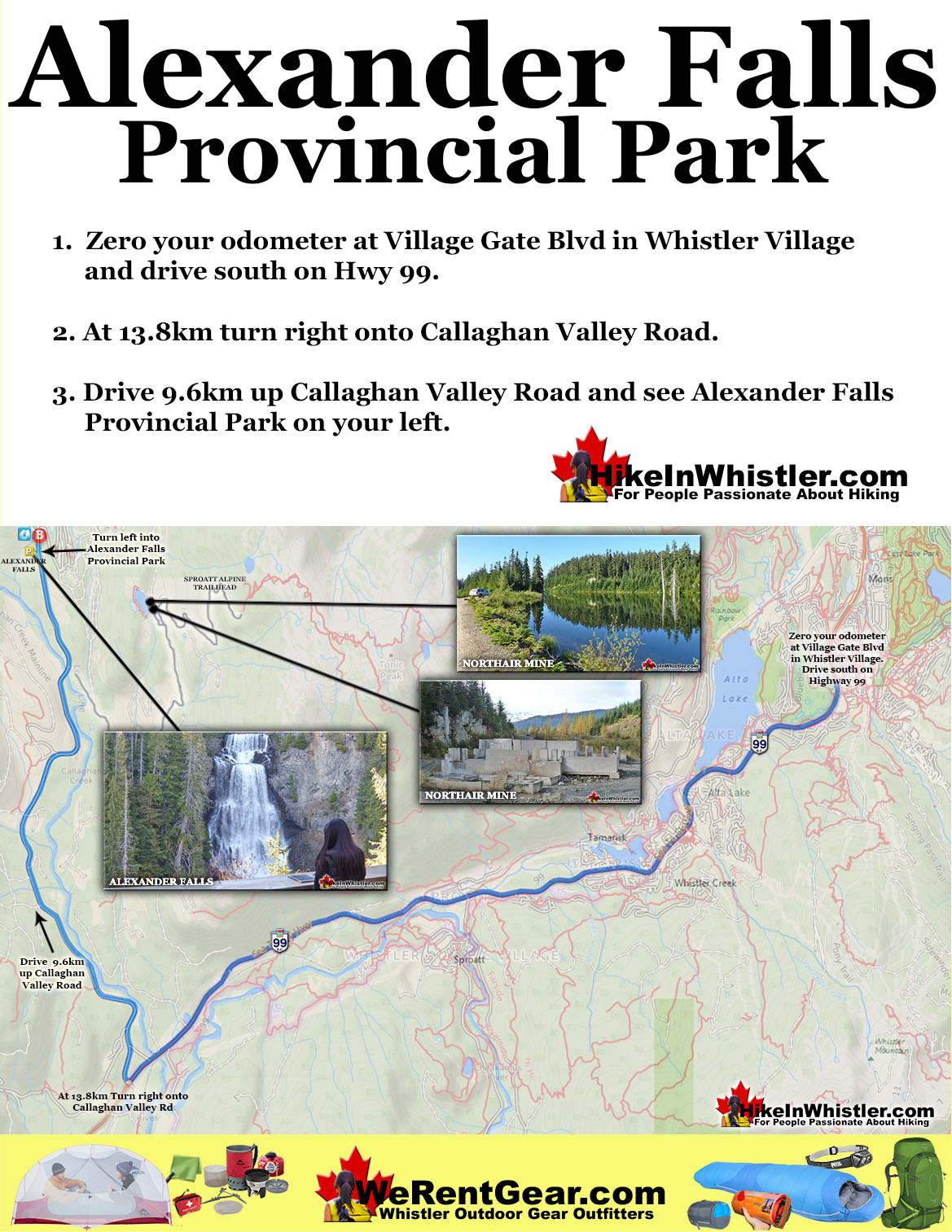 Alexander Falls Provincial Park Hike in Whistler